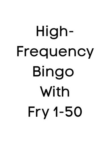 Fry Words 1-50 Practice Pack- Decodable Text, Appropriate for Older ...