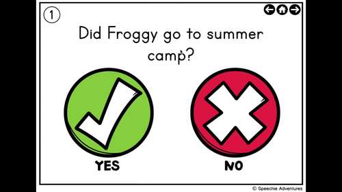 Froggy Goes to Camp Book Companion Boom Cards by Speechie Adventures