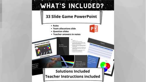 Light and Colour - Epic Buckets Revision Game Science Physics Activity!