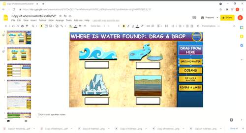Where is water found?: Drag & Drop Worksheet:Google Slides.Distance ...