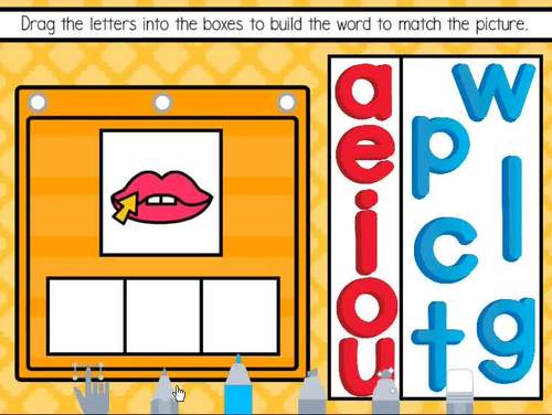 CVC Word Building Short I (Digital Activity for Seesaw) | TPT