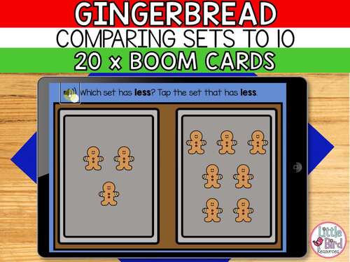 Gingerbread Comparing Groups Numbers to 10 More or Less Kindergarten ...
