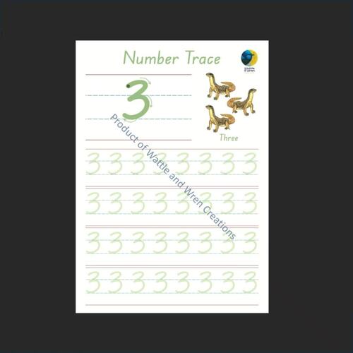 78 page Australian Animal 0-100 Number Trace Worksheets | Australian Size
