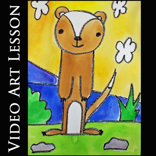 SAFARI MEERKAT Video Art Lesson | EASY Directed Drawing & Painting Project