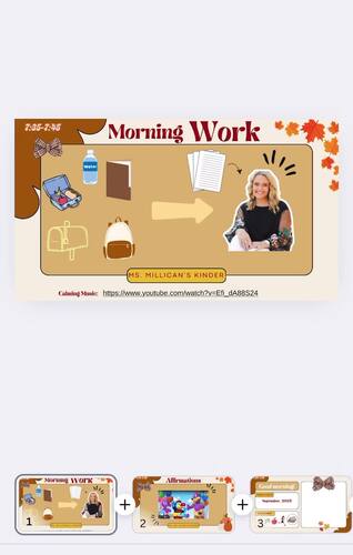 Fall Themed Morning Daily Slides, Daily Agenda Slides. Editable Template