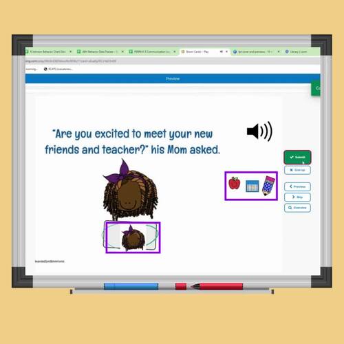 Back To School BOOM Cards Book Audio Read Aloud Reading Comprehension