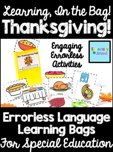Thanksgiving Errorless Learning Craft Worksheets for Special Ed & preschool