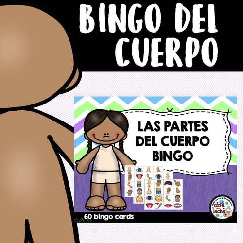 Bingo de las partes del cuerpo - Body Parts Bingo Game in Spanish