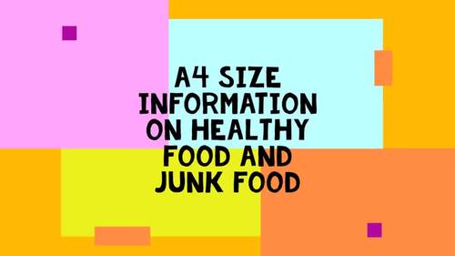 Healthy and Junk Food - Flash/Task cards, Worksheets Activities with ...