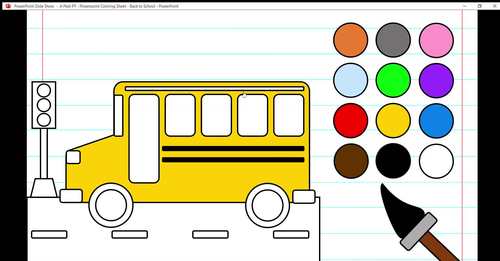 Back to School PowerPoint Coloring Sheet | Fun Digital Brain Break by A ...