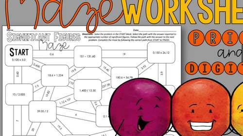 Significant Figures Maze Worksheet Assessment Activity in Digital and Print