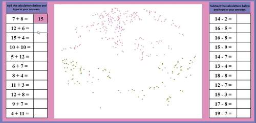 Mystery Digital Pixel Art NO PREP - Castle Addition and Subtraction to 20