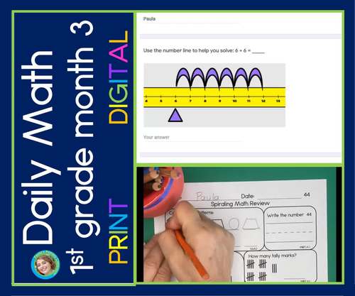 1st Grade Daily Math Spiral Review Warm Up Morning Work Print & Digital ...