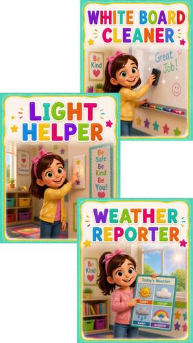 Classroom Helper Cards | 32 Editable Jobs by Jac Chaves | TPT