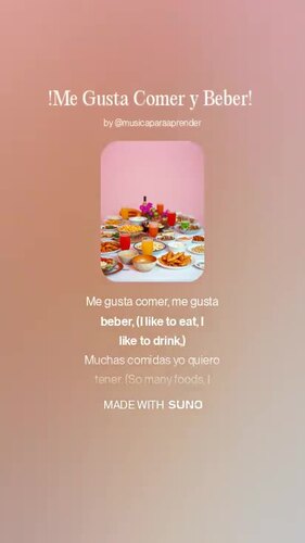 Canción Cloze Activity: ¡Me Gusta Comer y Beber! by Language Learners ...