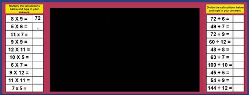 Abstract Cat Multiplication and Division to 12 Pixel Art Mystery Reveal