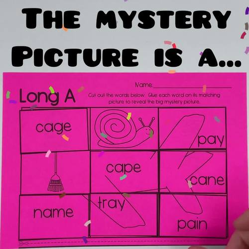 Long Vowels Mystery Picture Worksheets: CVCe and CCVCe Silent E Sneaky ...