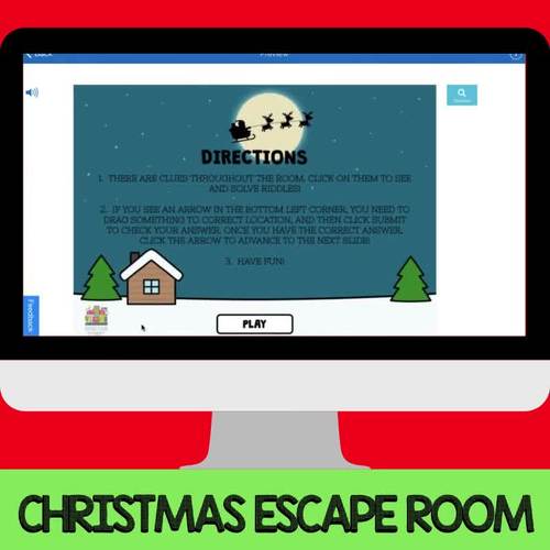 Christmas Escape Game Boom Cards for Speech Teletherapy by Speechie Street