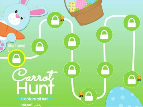 Google Slides PowerPoint Editable Digital HUNT Game Template | Carrot