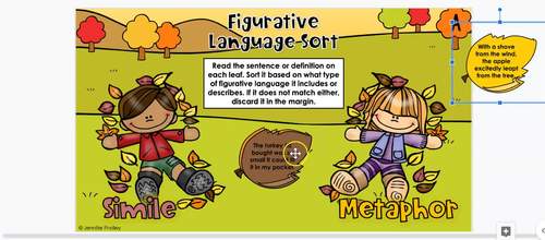 Fall Figurative Language Sorting Activity with Digital by Jennifer Findley