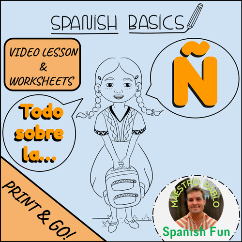 La letra Ñ! / Letter Ñ Video Lesson plus Printable Worksheets | TPT