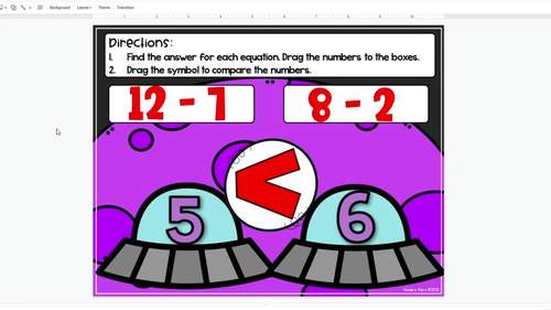 Compare Numbers in Subtraction Greater than Less than Equal to for ...