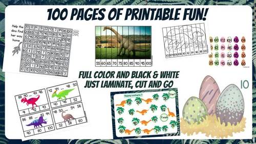 Dinosaur Theme Skip Counting Math Centers by Tangible Learning | TpT