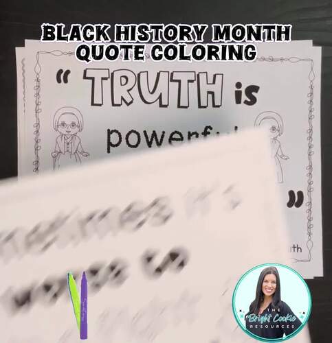 Black History Coloring Pages with Black History Month Quotes by Famous ...
