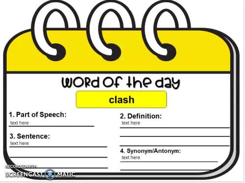 HMH Vocabulary Word of the Day Digital Google Slides 3rd grade | TPT