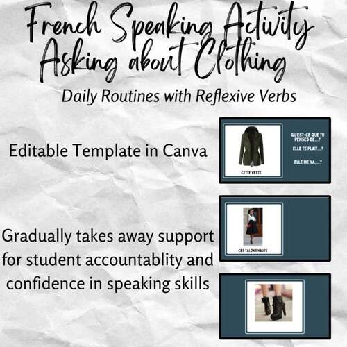 French Interpersonal Speaking with Clothing Giving and Asking Opinions
