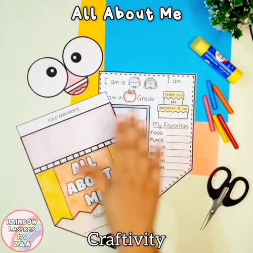 All About Me Craft | Back to School Activities | All About Me Worksheet