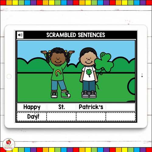 Digital Sentence Scrambles St. Patrick's Day Boom Cards (Distance Learning)