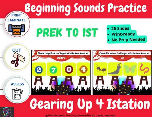 Beginning Sounds in Words Prek-1st Istation Practice | TPT