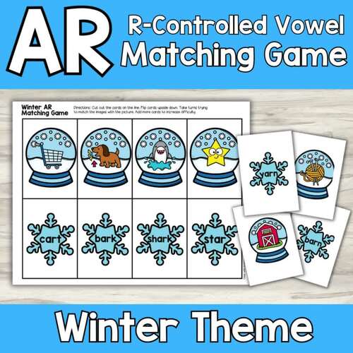 Winter R-Controlled Vowels AR Matching Game Bossy R | Phonics Station ...