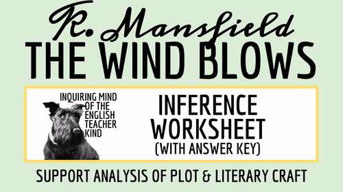 "The Wind Blows" by Katherine Mansfield Close Reading Analysis Worksheet