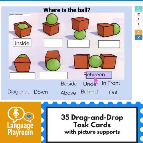 Prepositions Drag and Drop - Digital Task Cards for Speech and Language ...