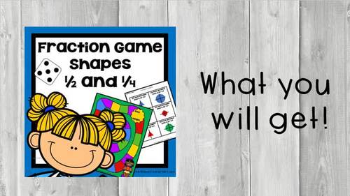 Fractions Shapes Halves and Fourths Game by Robin Wilson First Grade Love
