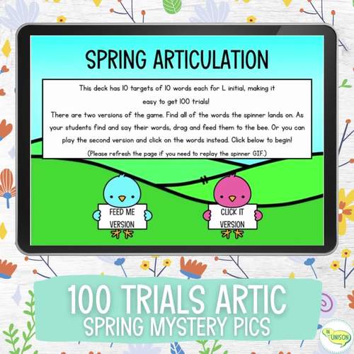Spring 100 Trials Articulation Boom Cards™ Hidden Mystery Pictures 10 ...