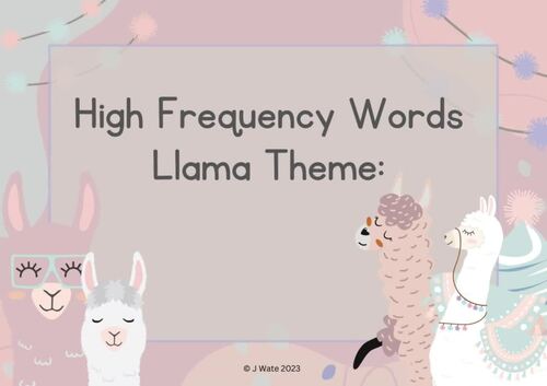 Llama Themed High Frequency Word Flash Cards – Word Wall & Classroom Decor