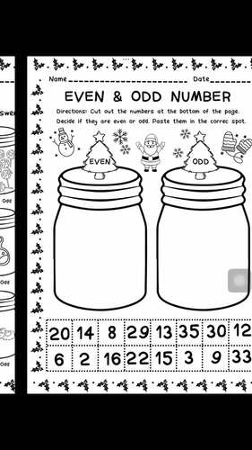 Christmas Even and Odd Worksheets |Activites|Printables. | TPT