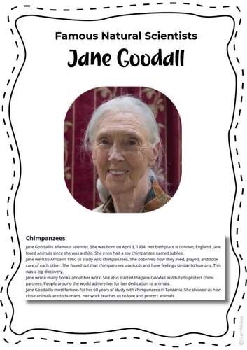 Jane Goodall Lesson Pack | Printable & Interactive Science Activities