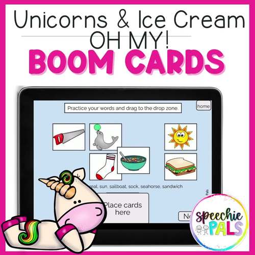 Articulation Unicorns & Ice Cream OH MY! Boom Cards S by Speechie Pals