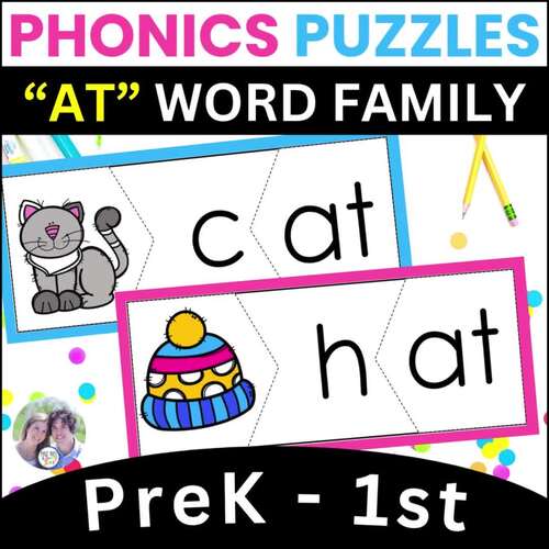 AT Word Families Worksheets Sight Words By Phonics Skill Literacy Activity