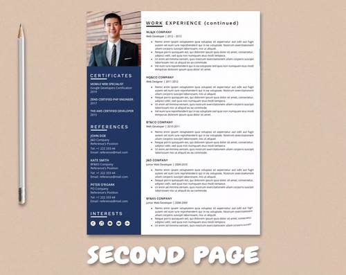 WEB DEVELOPER RESUME TEMPLATE For MS Word & Pages | Cover Letter ...