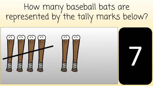 Counting with Tally Marks Google Classroom™ Digital Flash Cards
