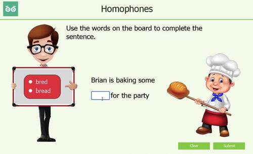 Homophones Interactive ELA Self-Grading Activities No-Prep 3rd-5th Grade