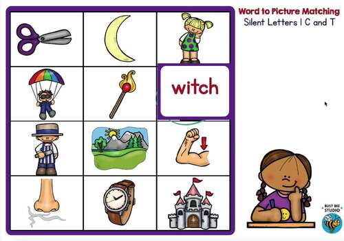 SILENT LETTERS PHONICS BOOM CARDS MATCHING WORD TO PICTURE SILENT ...