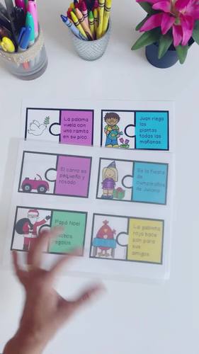 Relacionando Imagen-Texto | Rompecabezas | Reading puzzles in Spanish