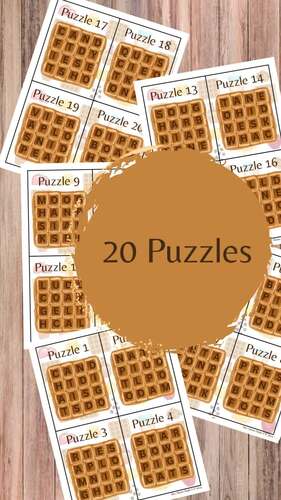Waffle Boggle Game 4x4 Grids for Classroom Centers and Homeschool Games
