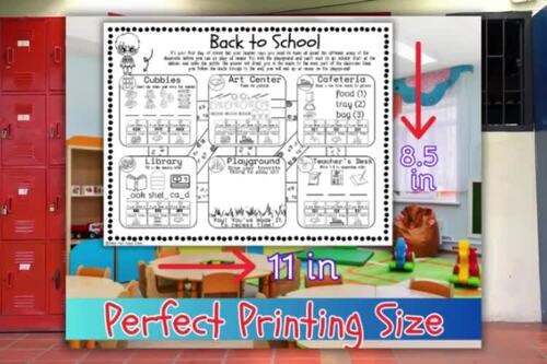 Kindergarten Back to School Printable Placemat Game for the First Day ...